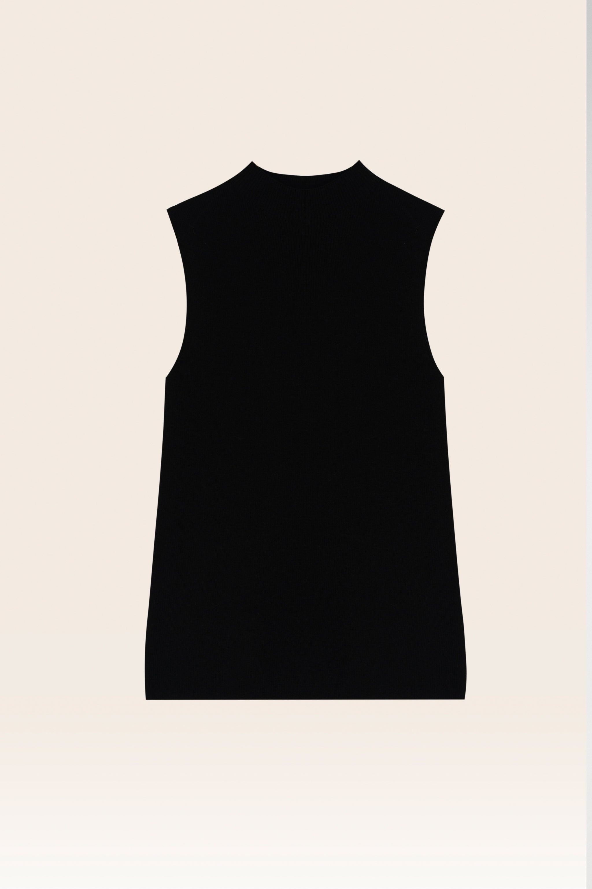 Teresa Tank Top – 100% Wool Super Fine High Neck Ribbed Tank Top ...